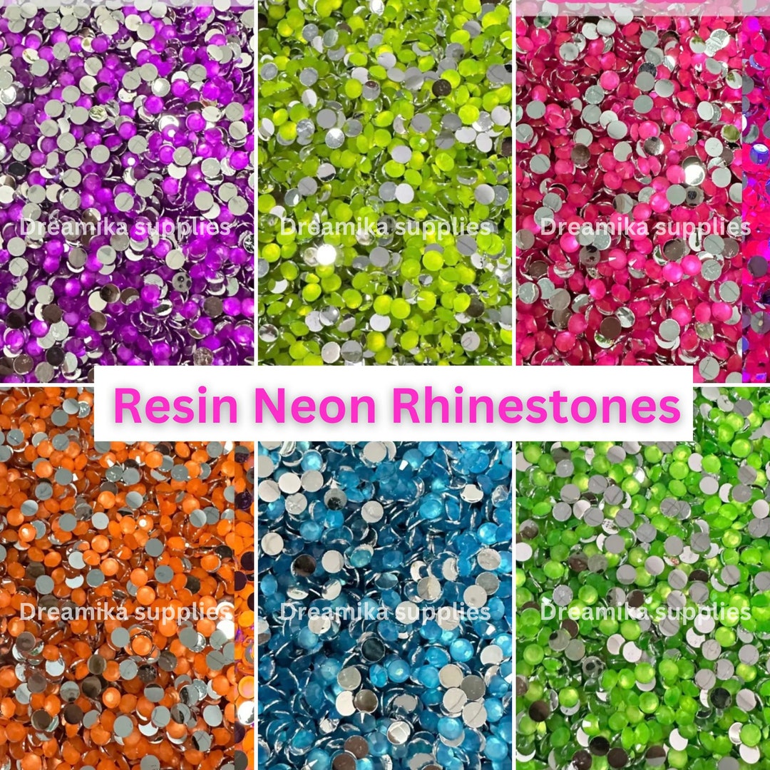 Neon Resin Rhinestone| 1000pcs Bag| Non-hotfix Flatback Resin | 3MM ...