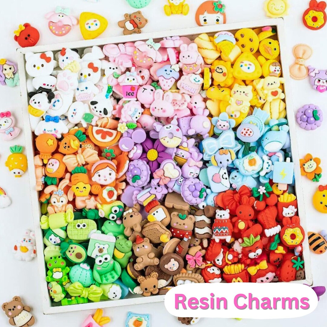 Resin Cartoon Charms Mixed Grab Bag for Slime, Jewellery, Cabochons ...