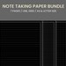 Black Note Taking Paper Black Note Template Bundle A4, LETTER Line ...