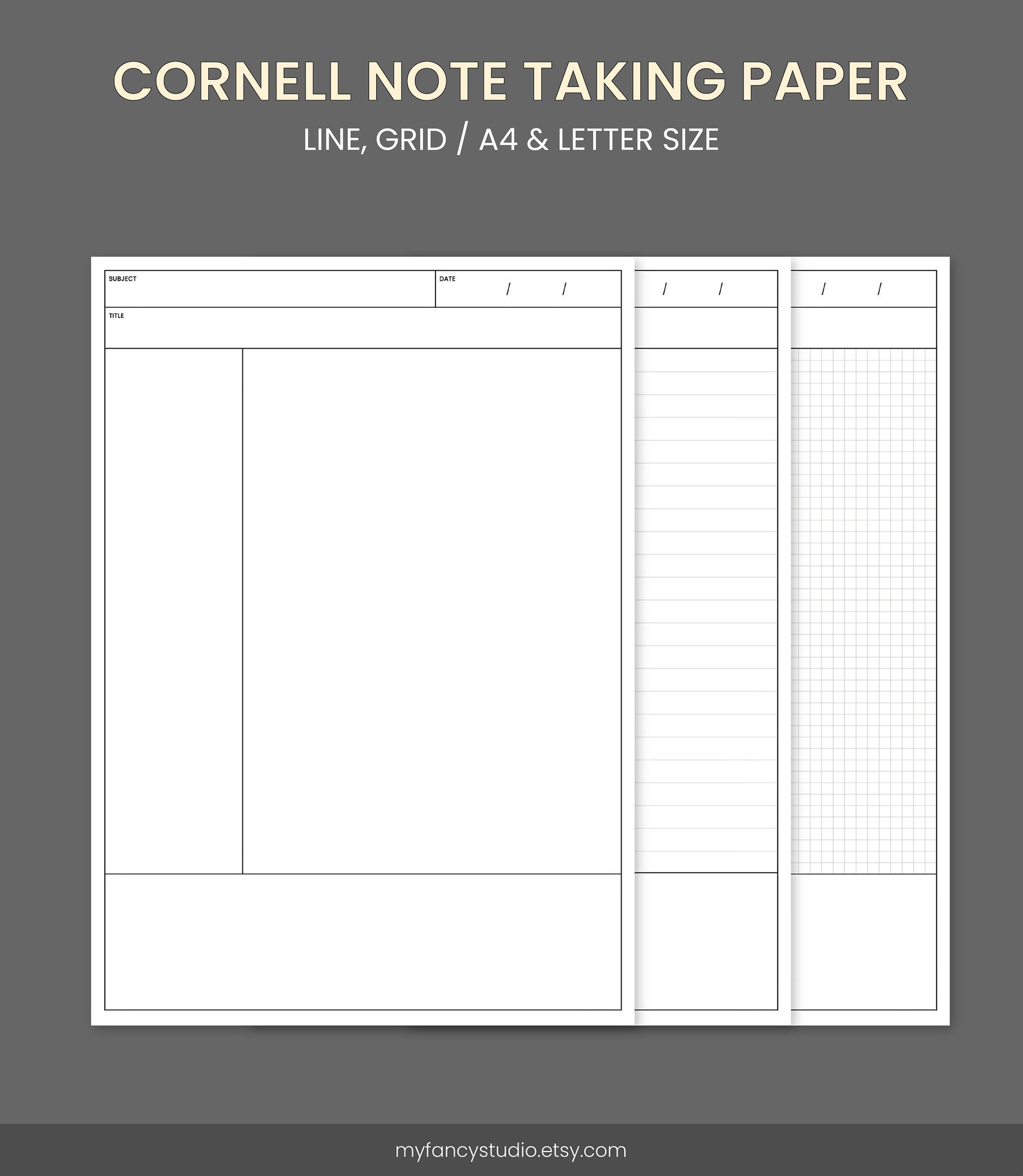 Student Note Taking Template Printable Bundle A4 LETTER - Etsy