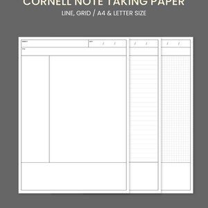 Student Note Taking Template Printable Bundle A4 LETTER - Etsy