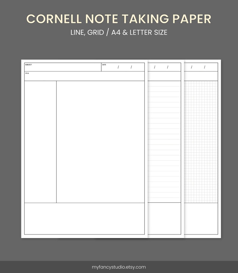 Student Note Taking Template Printable Bundle A4 LETTER - Etsy