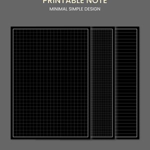 Black Note Taking Paper Black Note Template Bundle A4, LETTER Line ...