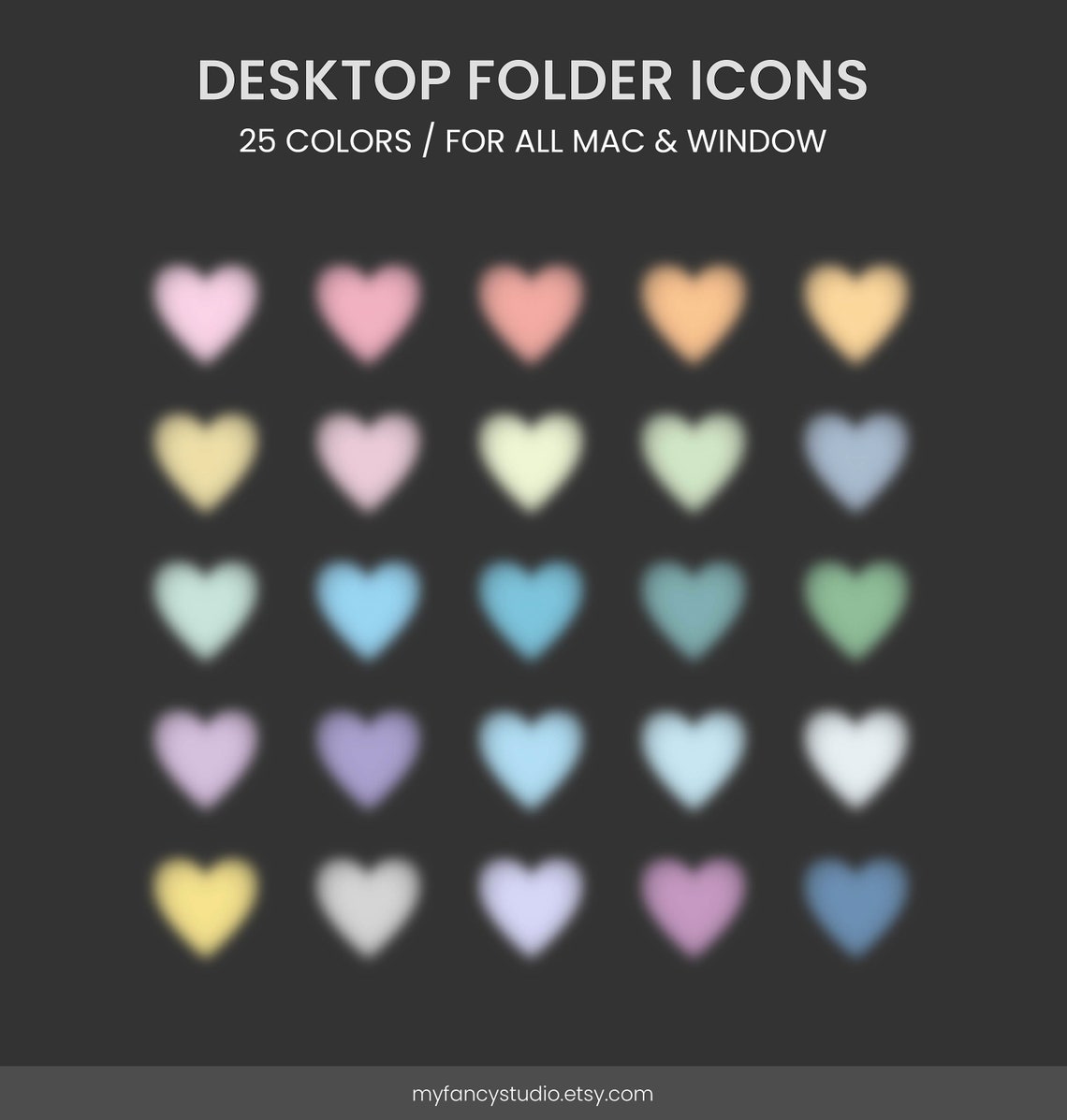 Desktop Folder Icons Customized Organizer Windows and Mac 25 Colors ...