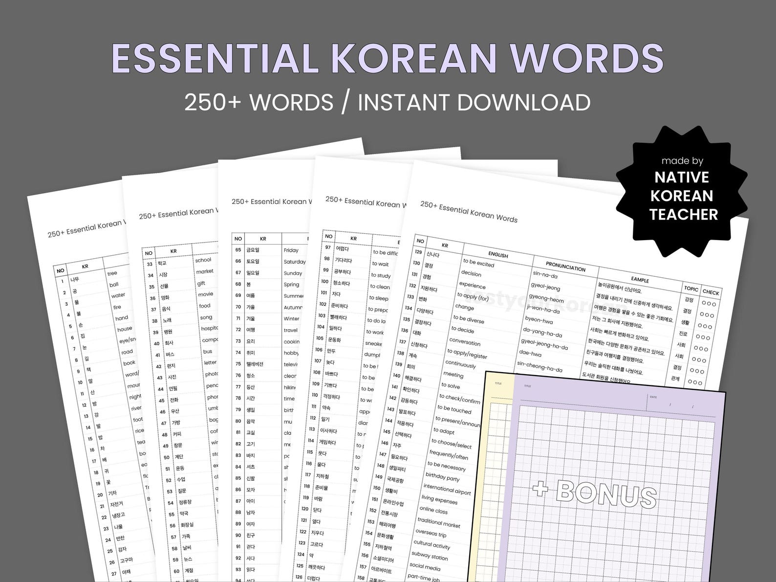 Korean Vocabulary Workbook | Essential Korean Words With English ...
