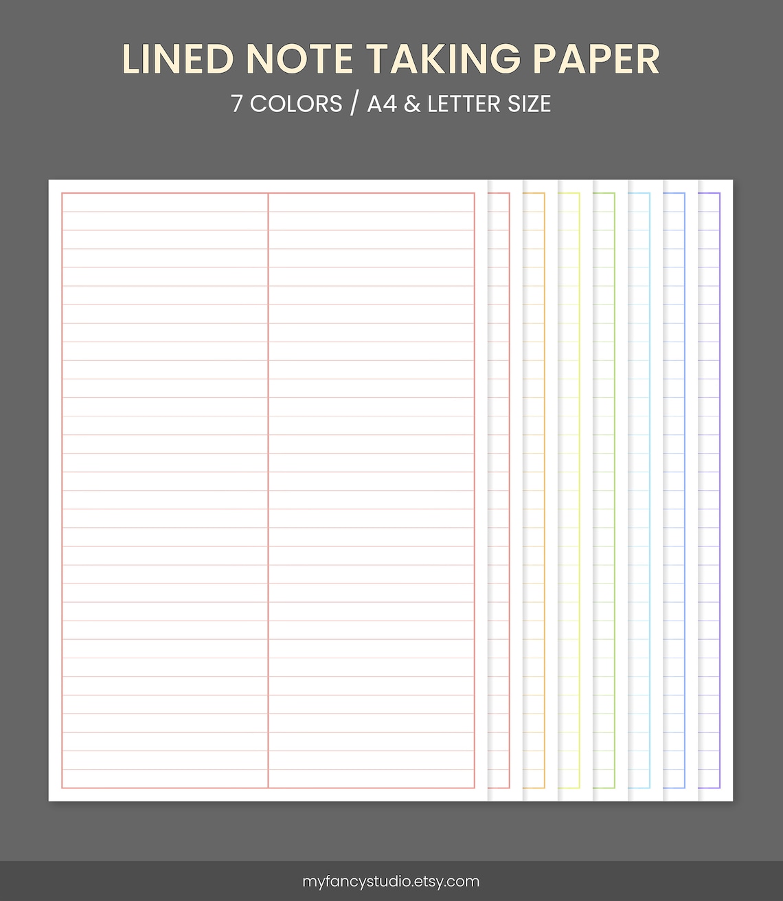 Student Note Taking Template Printable Bundle A4 LETTER - Etsy