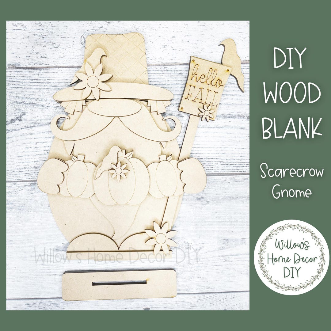 Scarecrow Gnome - DIY Kit - Fall Craft Kit - Fall Home Decor - Hello ...