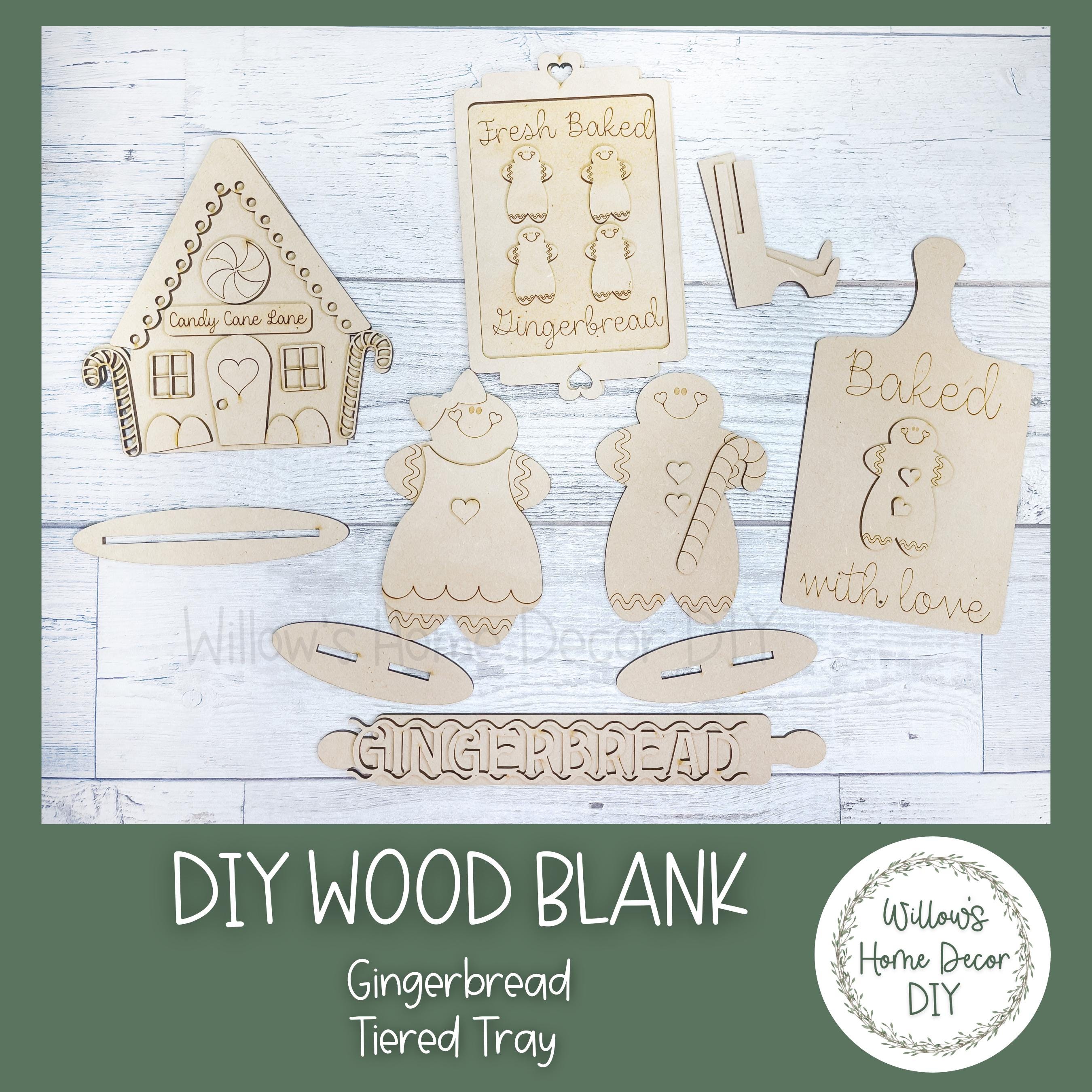 Gingerbread Tiered Tray - DIY Kit - Craft Blank - Wood Blank -seasonal ...