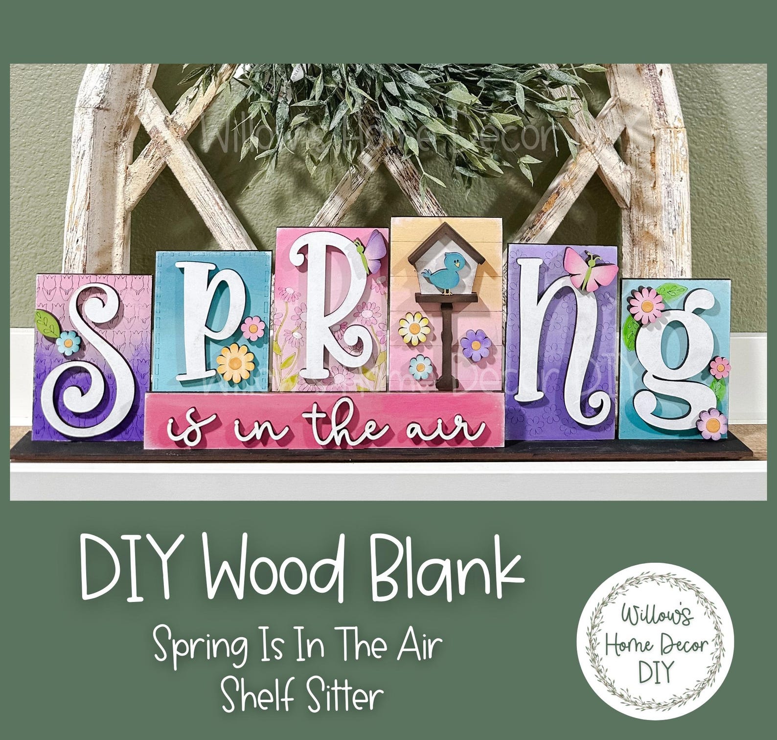 DIY Wood Blank Spring Birdhouse Shelf Sitter - Spring is in the Air ...