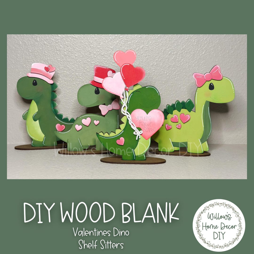 DIY Valentine’s Dinosaur Shelf Sitter - Dinos Kids Craft - You’re Rawr ...