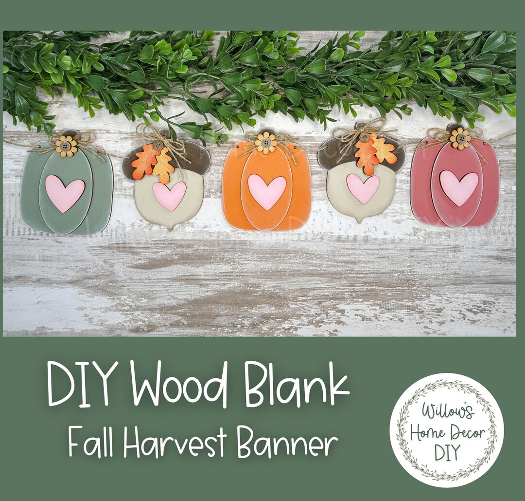 DIY Wood Blank Fall Harvest Banner - Unfinished Crafts - Adult Kids ...