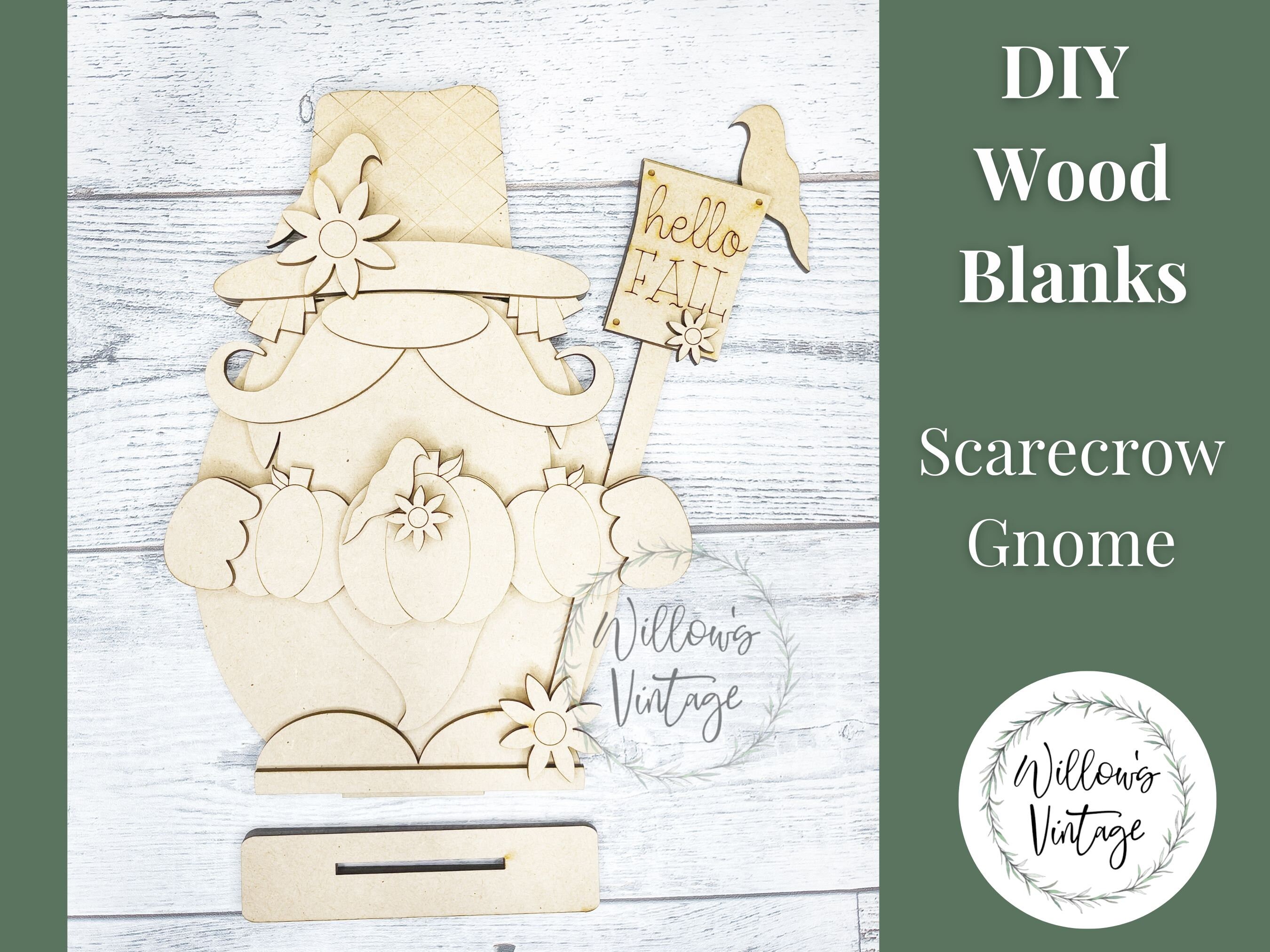 Scarecrow Gnome DIY Kit Fall Craft Kit Fall Home Decor Shelf Sitter - Etsy