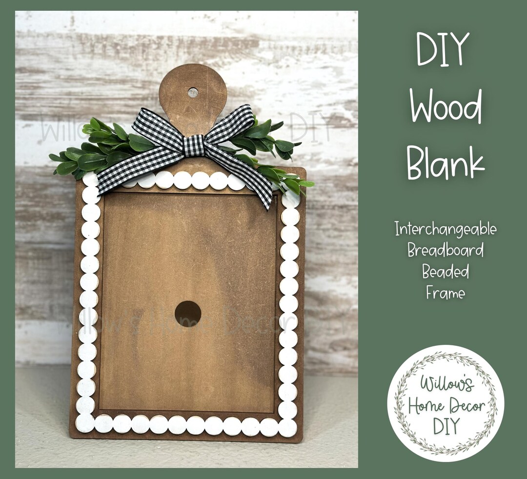 DIY Interchangeable Beaded Breadboard Frame - Adult Kids Craft Kit - Wood Blank - Accent ...