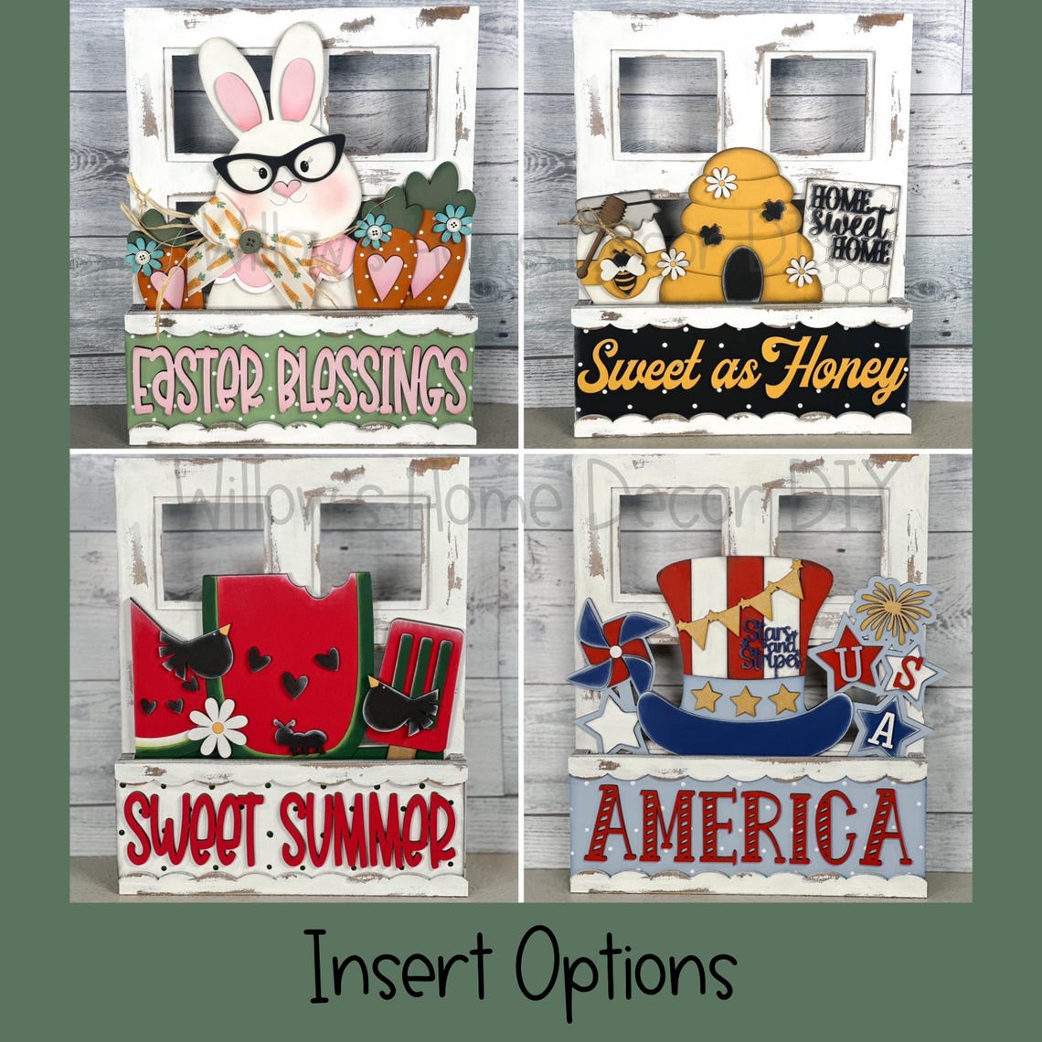 DIY Interchangeable Window Box Add-on America - Fourth of July Craft ...