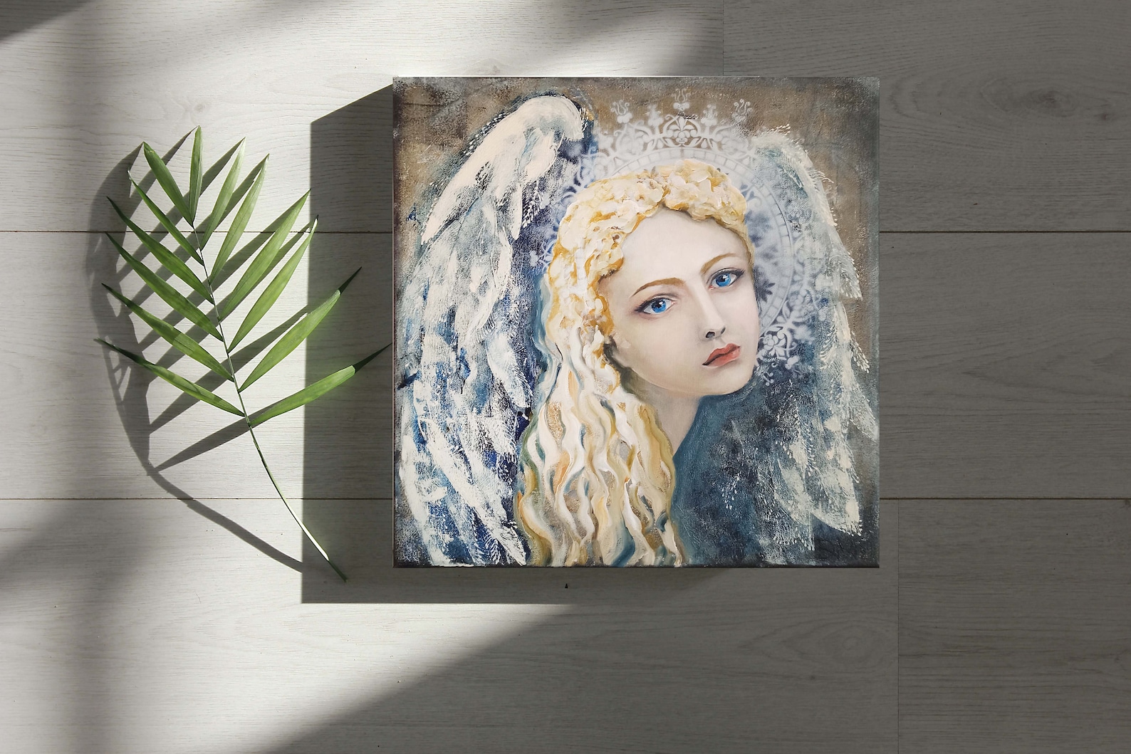Angel Original Painting, White Angel Artwork - Etsy