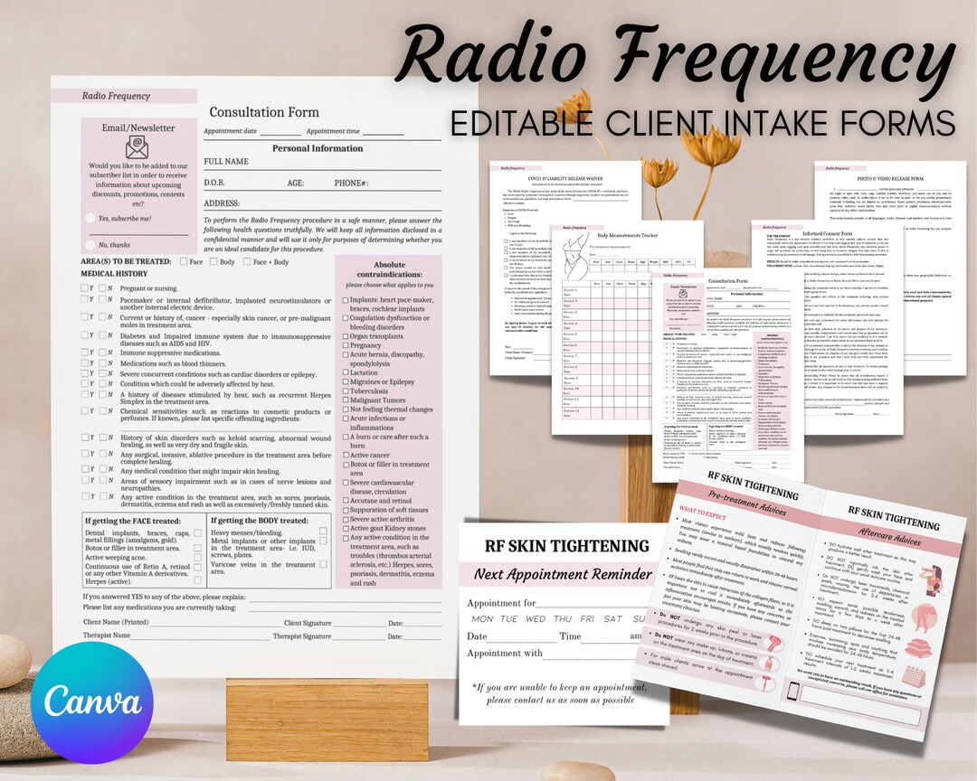 Radio Frequency Client Intake Forms, Body Sculpting Consultation ...