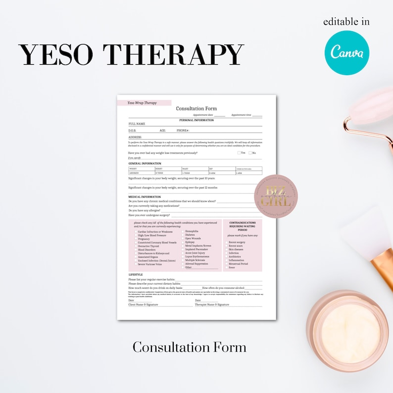 Editable Yeso Therapy Forms, Body Slimming Wrap Templates, Body ...