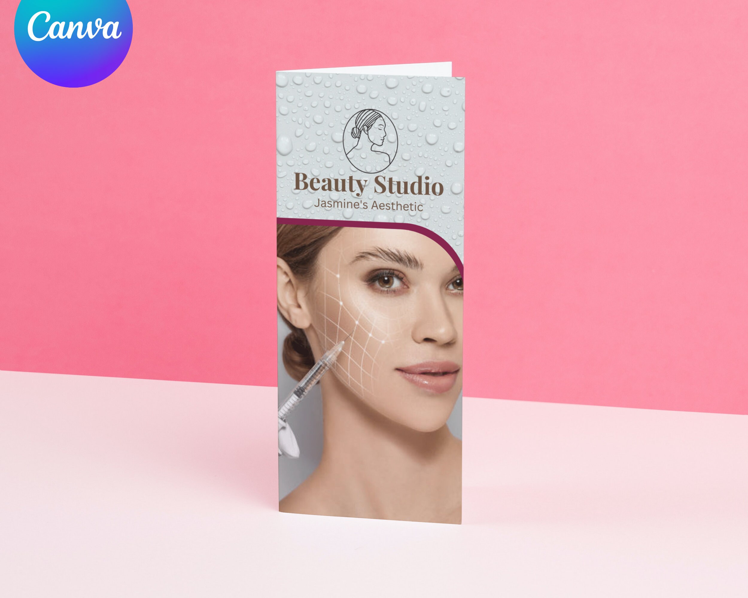 Dermal Filler Trifold Leaflet, Editable Filler Booklet, Hyaluronic Acid ...