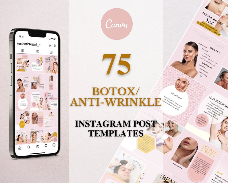 Botox Instagram Templates Anti-wrinkle Treatment Social Media Templates ...