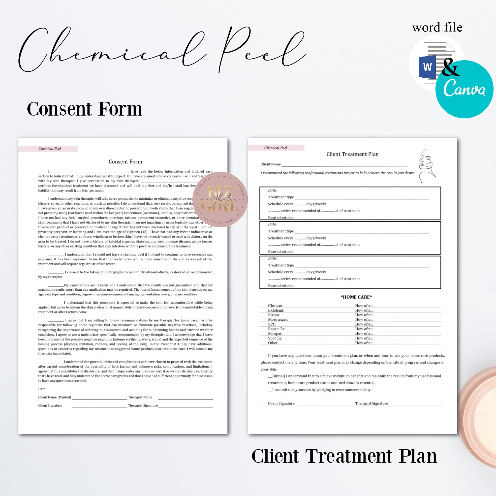 Editable Chemical Peel Template Peel Consent Form - Etsy