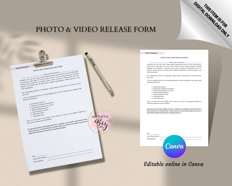 Editable Aesthetician Templatesprintable Skincare Forms - Etsy