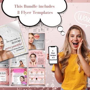 Dermal Filler Flyer Template, Editable in Canva, Hyaluronic Acid Lip ...