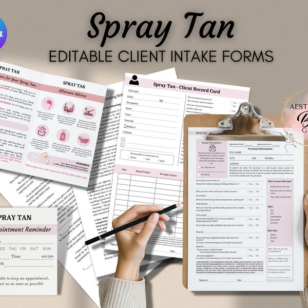 Tanning Salon Intake Forms - Etsy