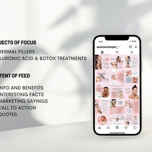 Dermal Fillers Instagram Post Templates, Hyaluronic Acid IG Feed, Botox ...