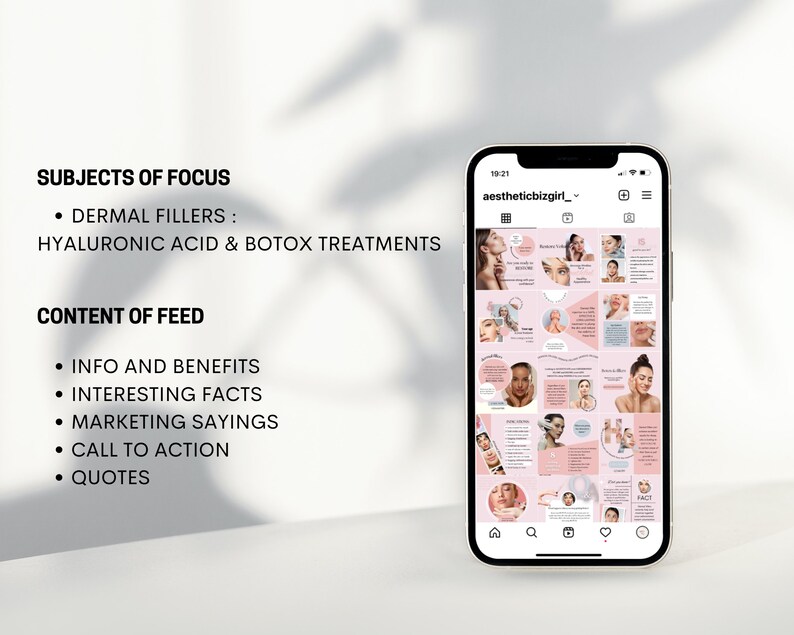 Dermal Fillers Instagram Post Templates, Hyaluronic Acid IG Feed, Botox ...
