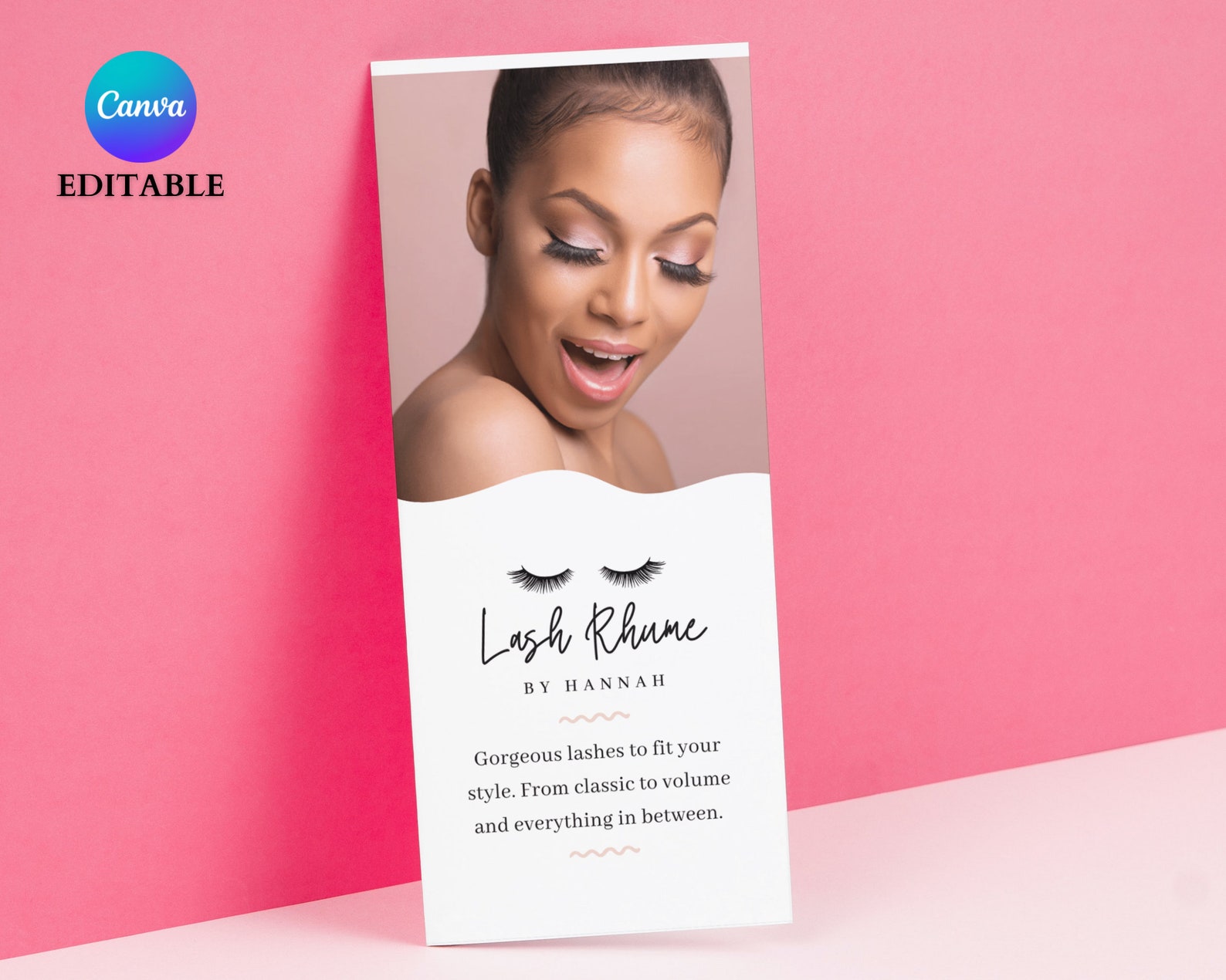 Eyelash Extensions Leaflet Template, Trifold Lash Service Brochure ...