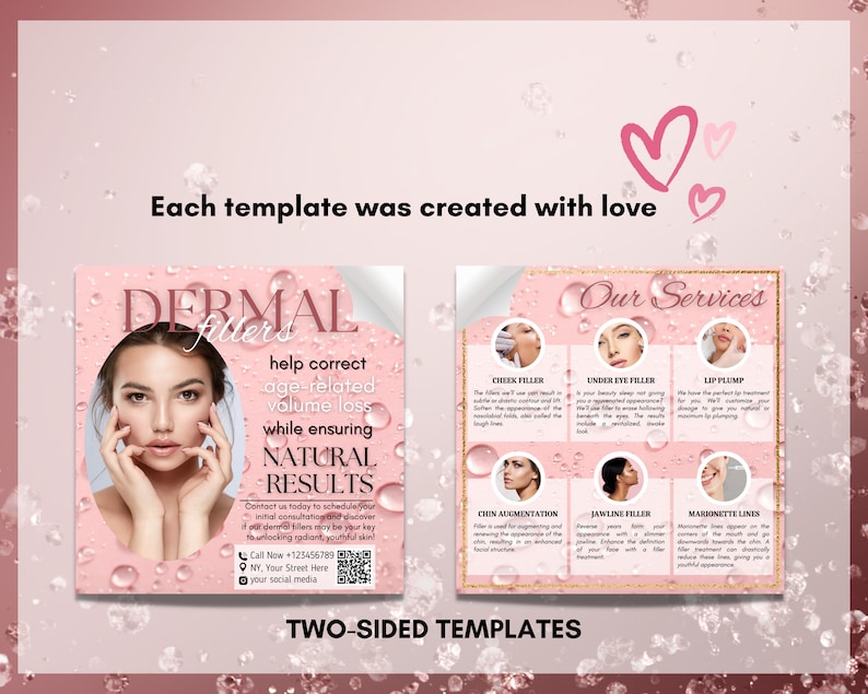 Dermal Filler Flyer Template, Editable in Canva, Hyaluronic Acid Lip ...