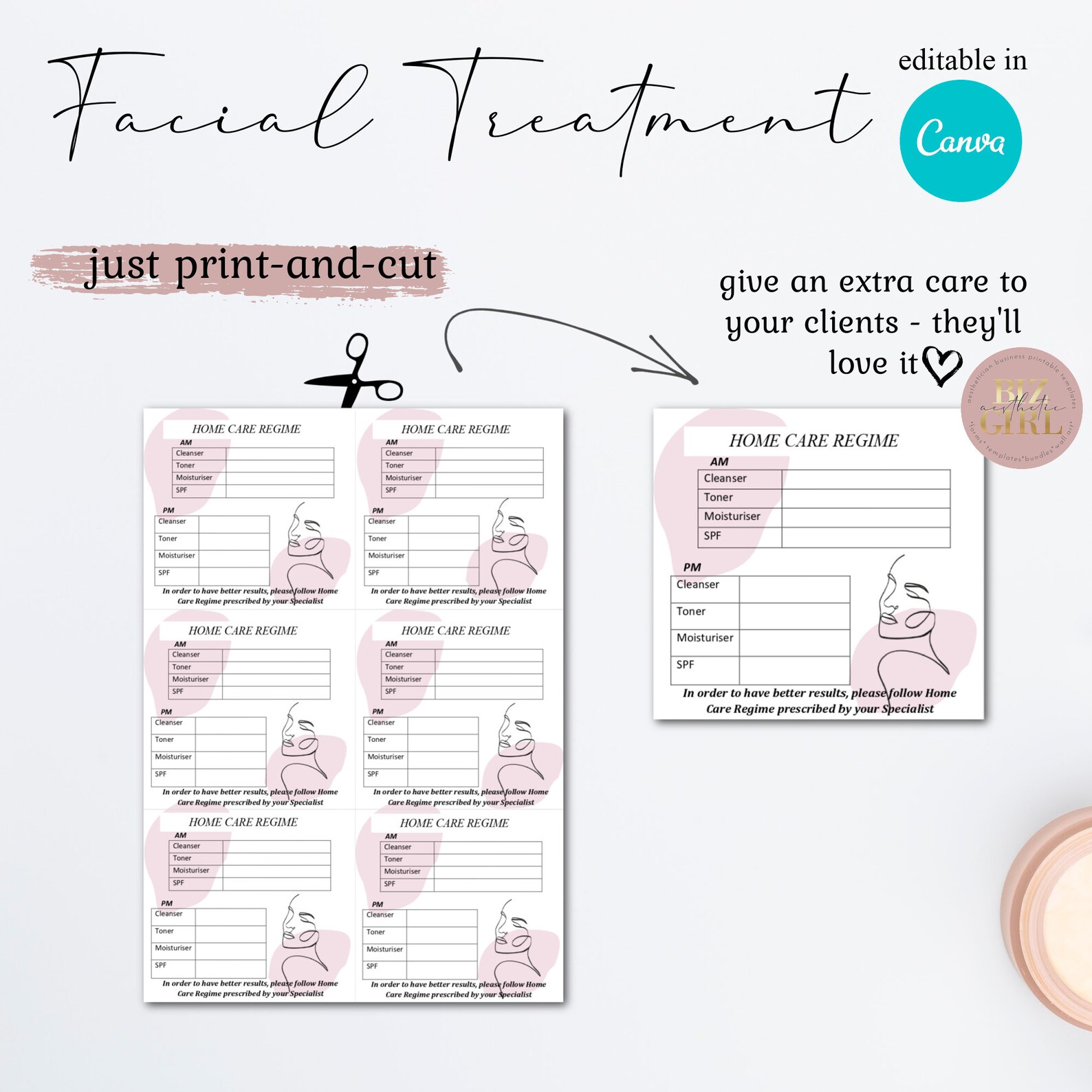 Editable Aesthetician Templatesprintable Skincare Forms - Etsy
