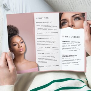 Eyelash Extensions Leaflet Template, Trifold Lash Service Brochure ...
