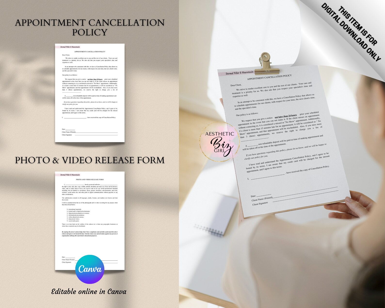 Editable Dermal Filler/ Botox/ Botulinum Toxin Consultation - Etsy