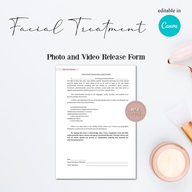 Editable Aesthetician Templatesprintable Skincare Forms - Etsy