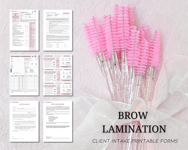 Editable Brow Lamination Form | Client Consultation & Aftercare Card | Lash and Brow Tinting ...