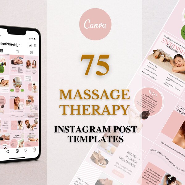 Massage Therapy Instagram Template - Etsy