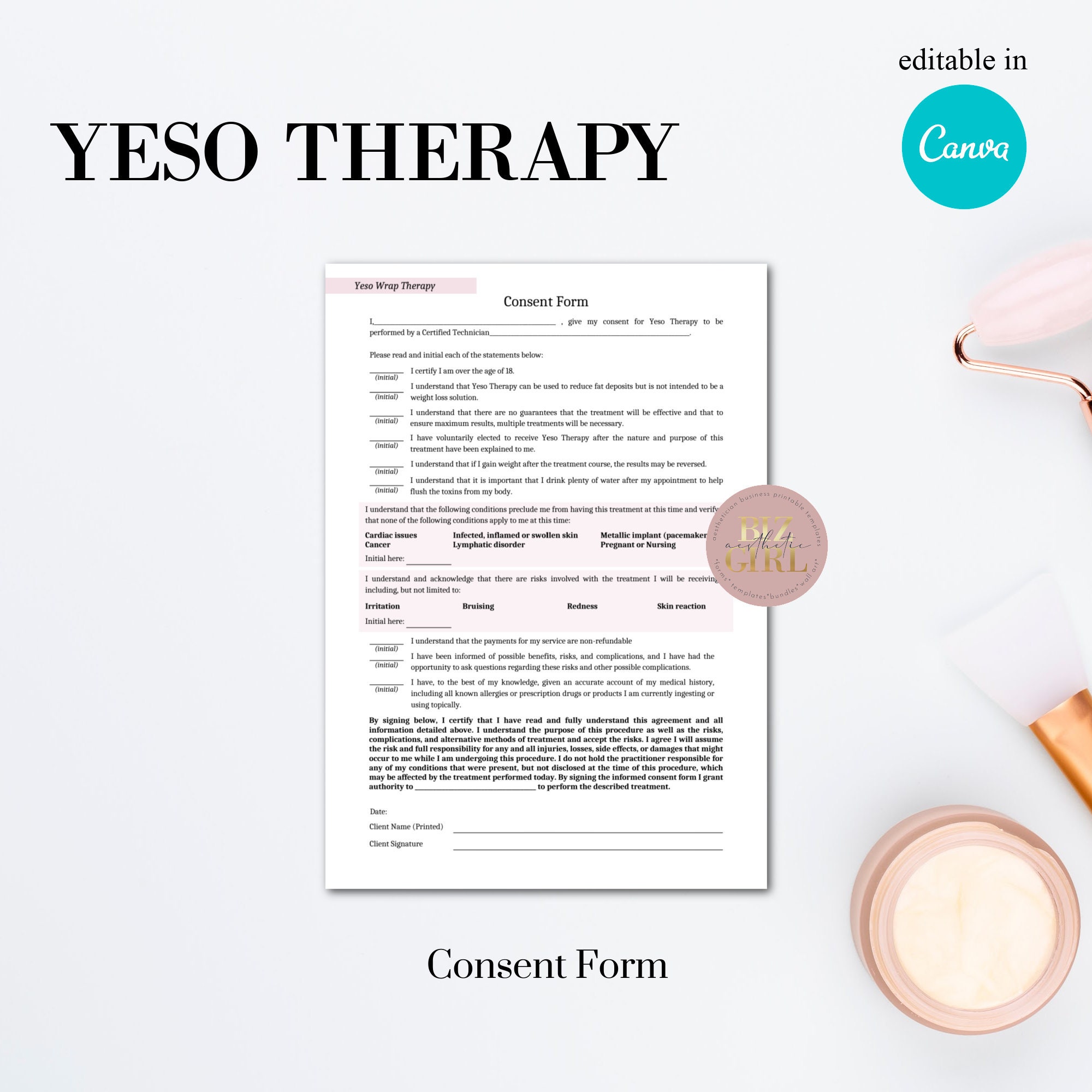 Editable Yeso Therapy Forms, Body Slimming Wrap Templates, Body ...