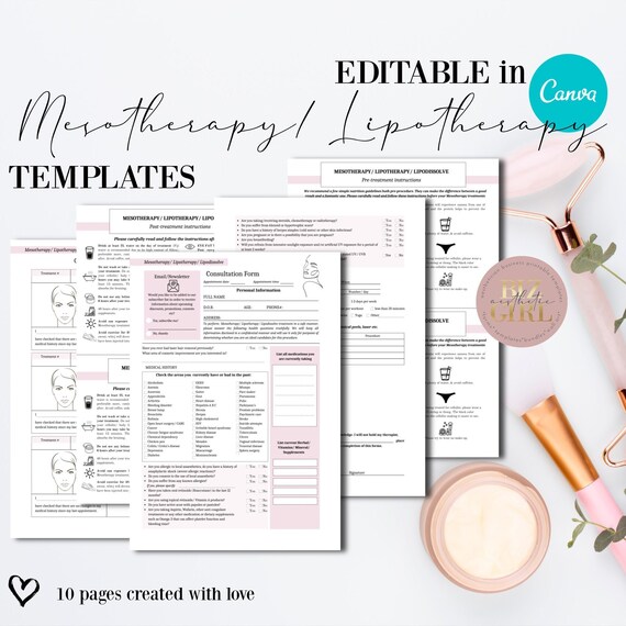 Editable Mesotherapy/ Lipotherapy/ Lipodissolve Forms | Etsy