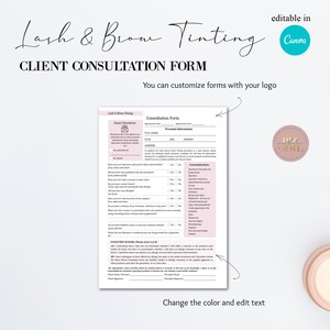 Editable Lash and Brow Tinting Forms, Eyebrow Tint Consultation ...