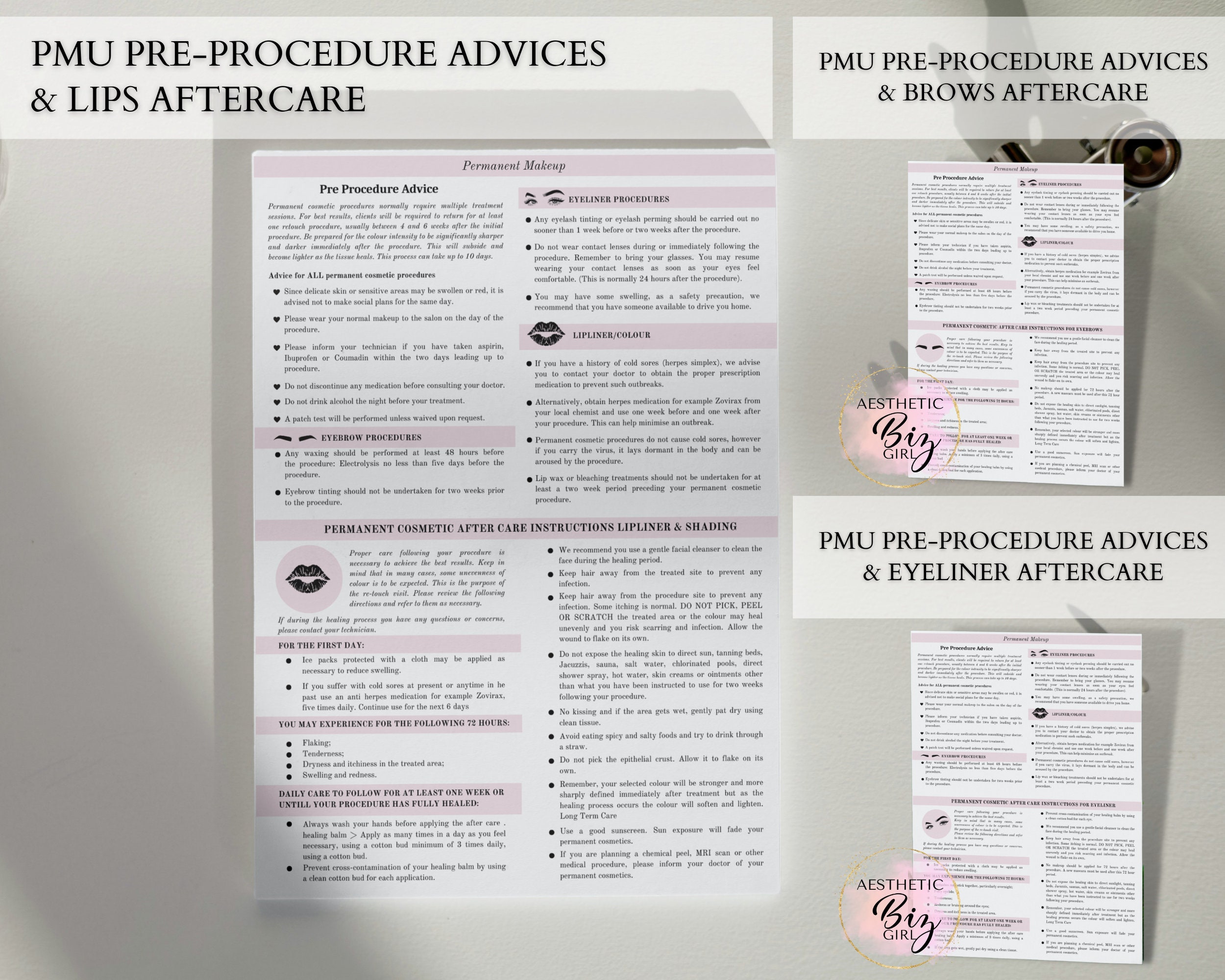 Editable Permanent Makeup Forms PMU Client Intake Forms - Etsy UK