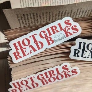 Hot Girls Read Books Sticker vinyl Sticker PINK - Etsy