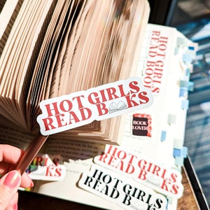Hot Girls Read Books Sticker vinyl Sticker PINK - Etsy