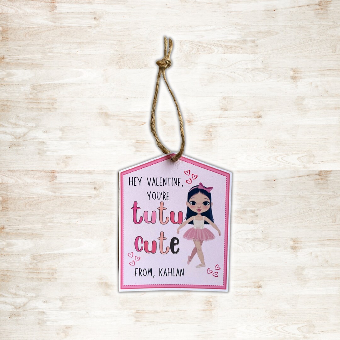 Personalized Valentine's Day Tags, Tutu Stickers - Etsy