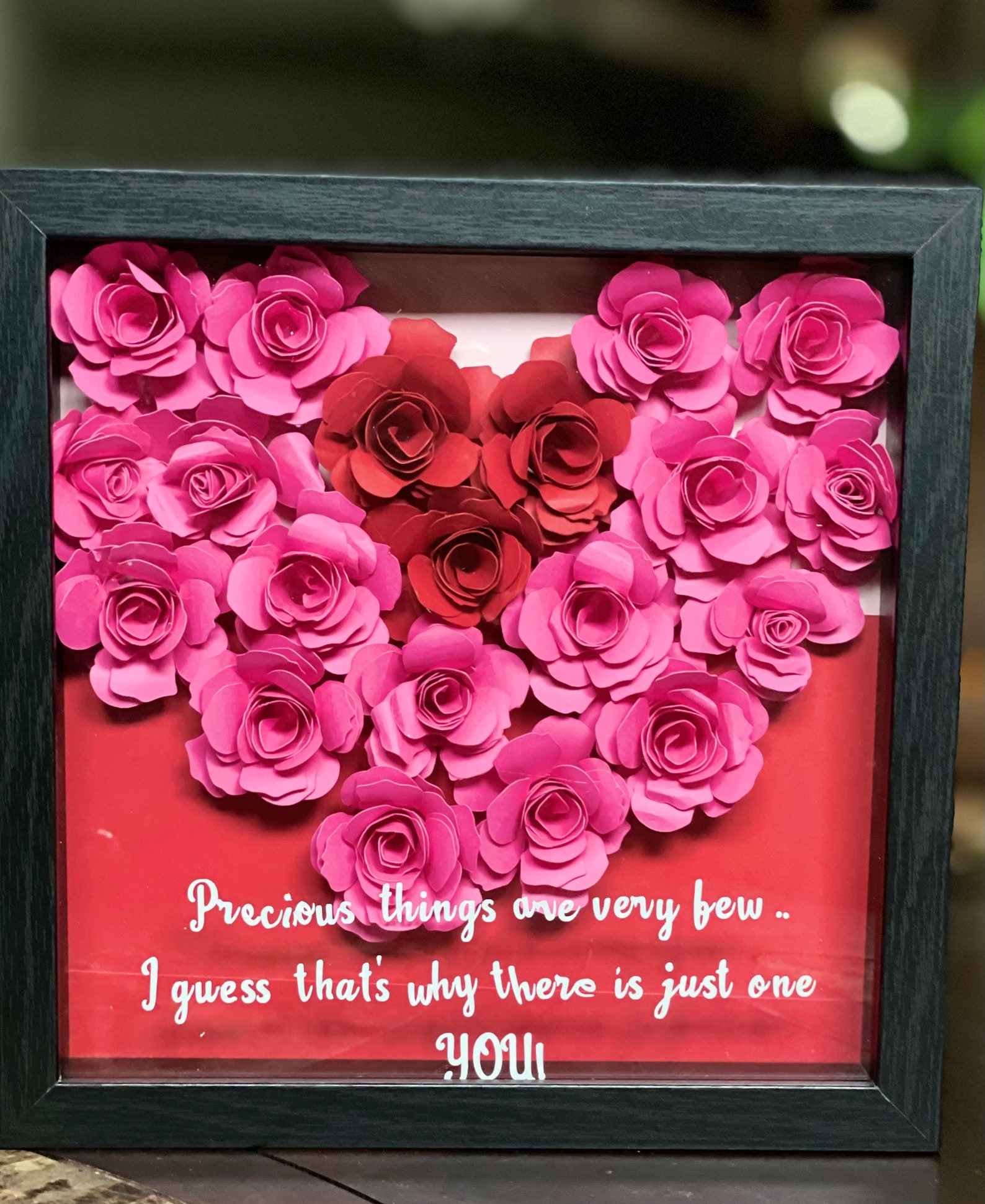 Paper Roses Shadow Box 9x9 Customizable Shadow Box Red Roses - Etsy