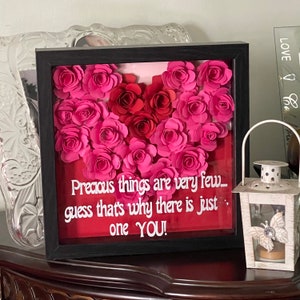 Paper Roses Shadow Box 9x9 Customizable Shadow Box Red Roses - Etsy