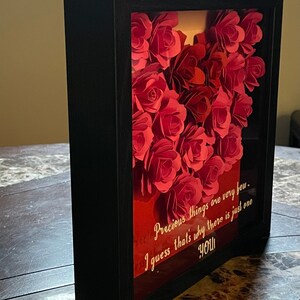 Paper Roses Shadow Box 9x9 Customizable Shadow Box Red Roses - Etsy