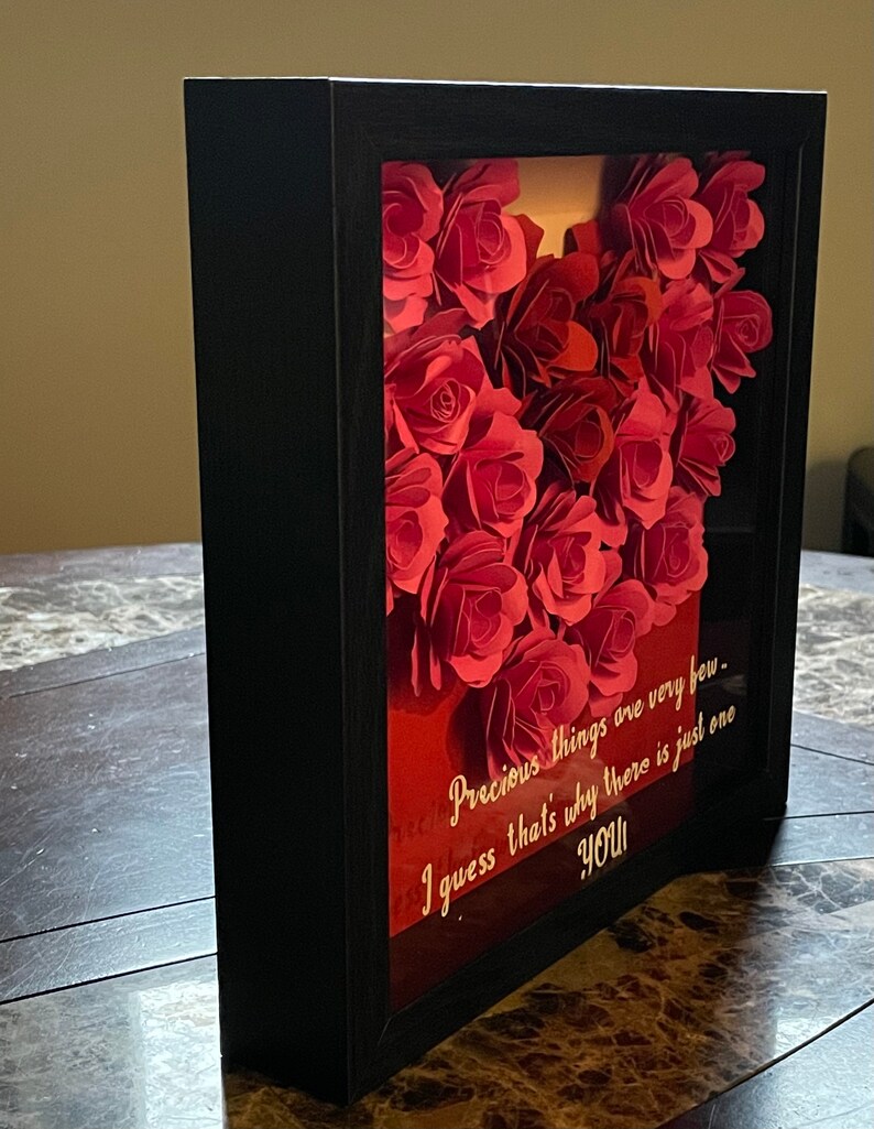Paper Roses Shadow Box 9x9 Customizable Shadow Box Red Roses - Etsy