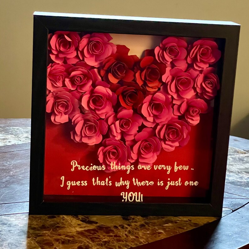 Paper Roses Shadow Box 9x9 Customizable Shadow Box Red Roses - Etsy