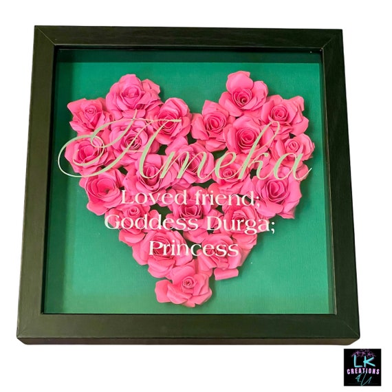 Paper Roses Shadow Box 9x9 Customizable Shadow Box Red Roses | Etsy